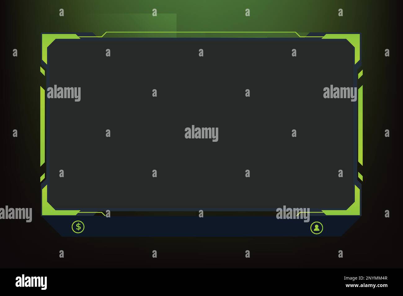 Video display and streaming frame decoration with green and dark colors ...
