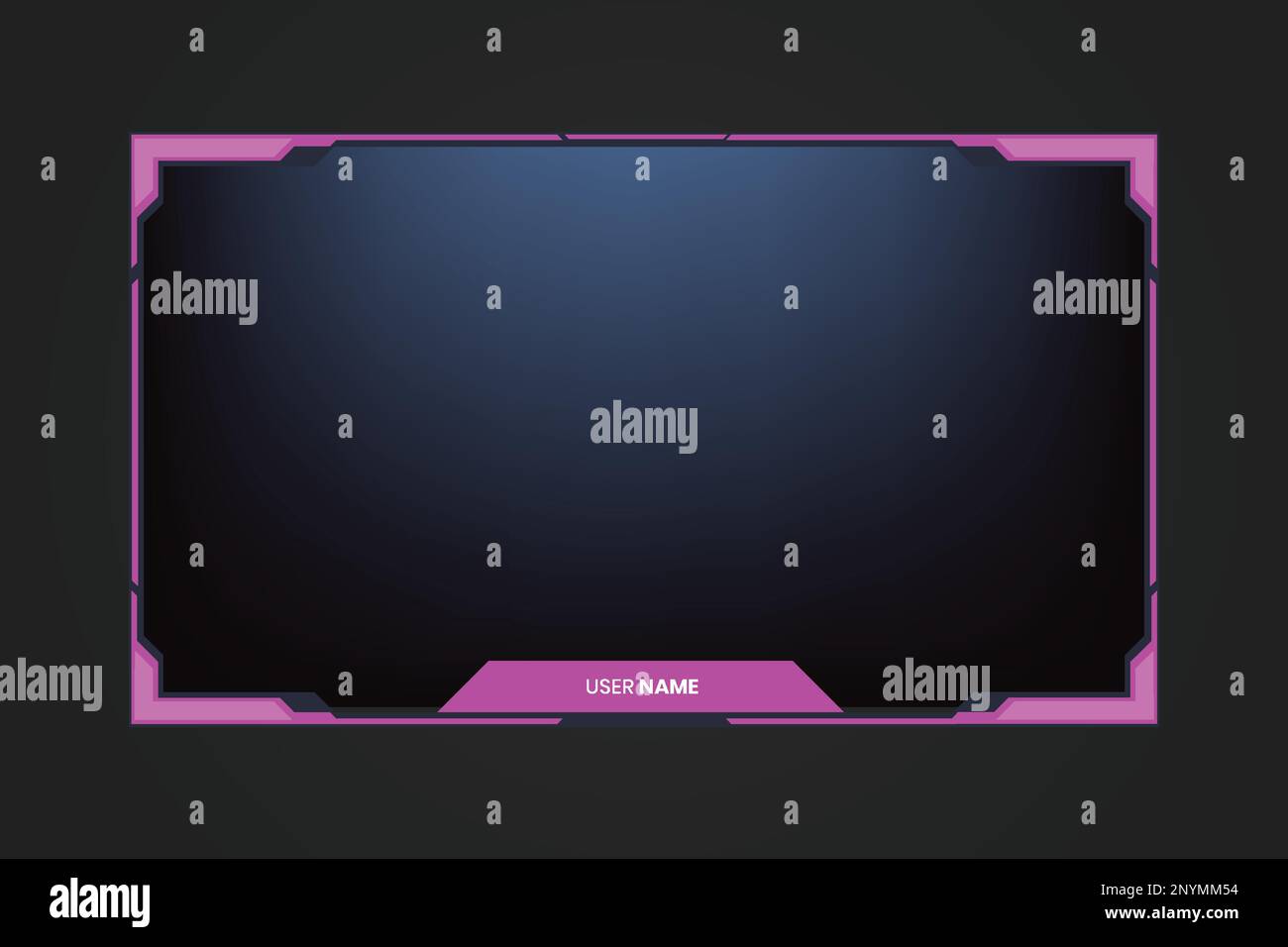 Simple gaming screen interface and streaming overlay vector with girly ...