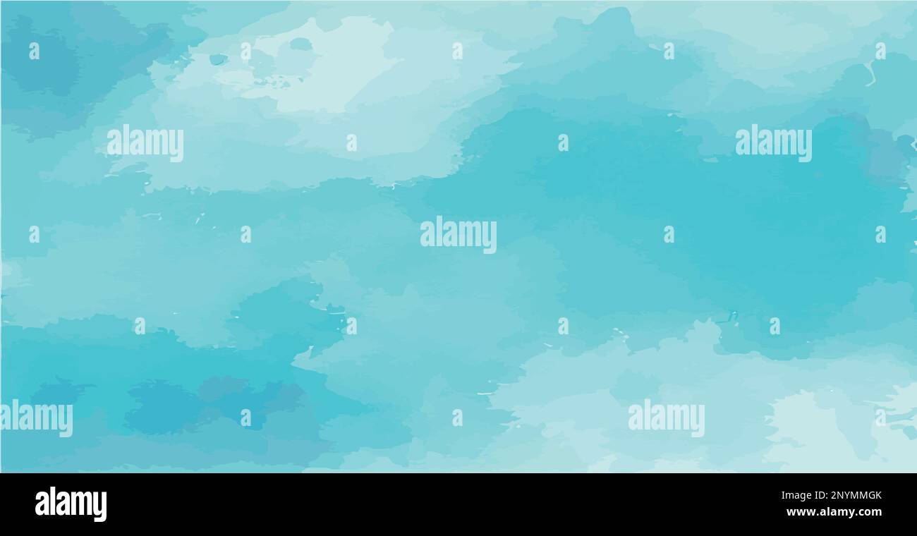 Realistic blue watercolor panoramic texture on white background ...