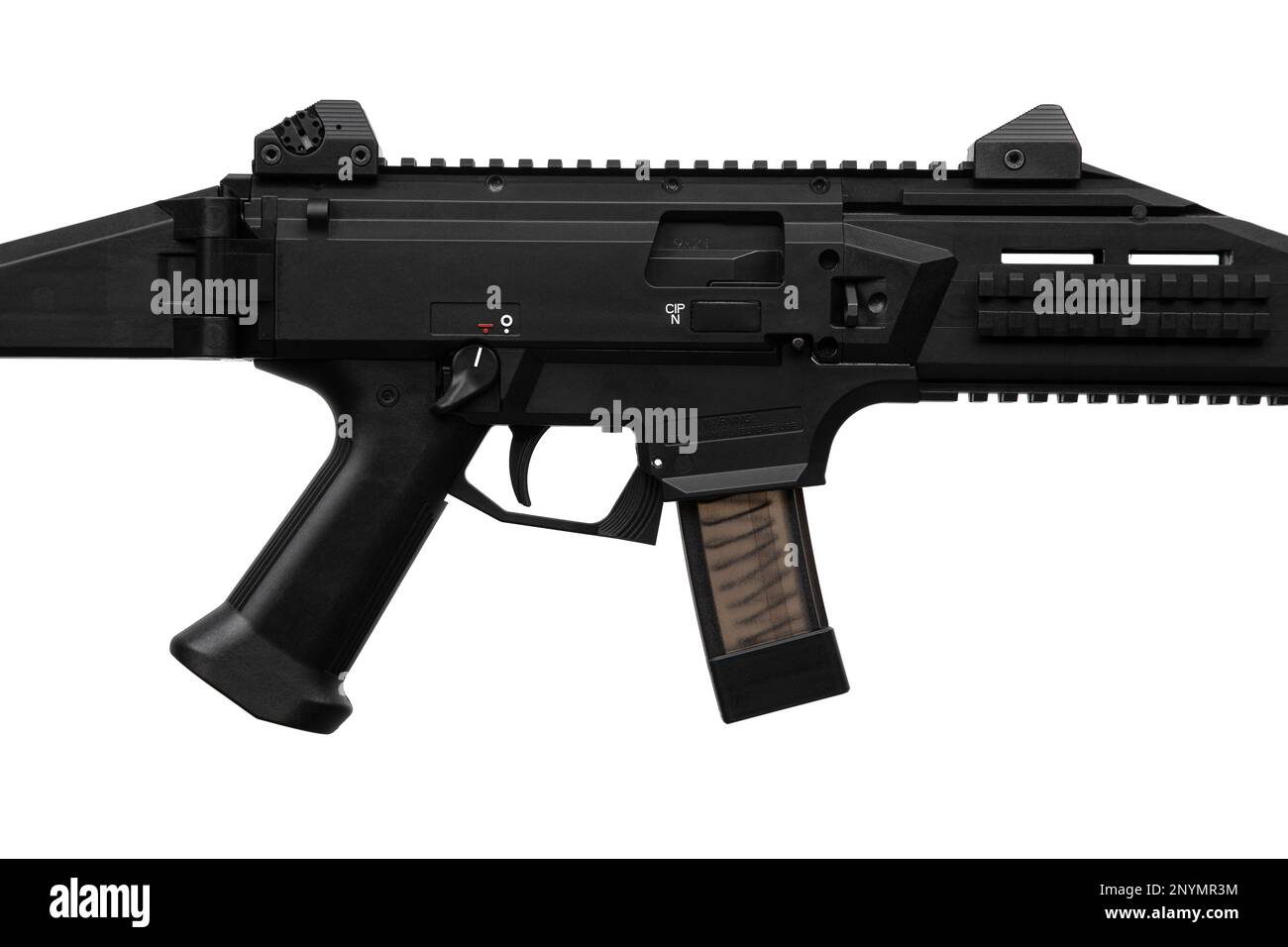 A modern automatic carbine chambered for 9mm pistol caliber. Weapons ...