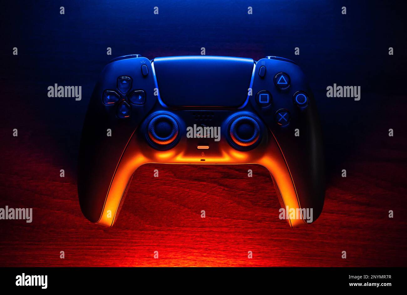 Playstation Wallpaper Orange Black Different Gamepads Background
