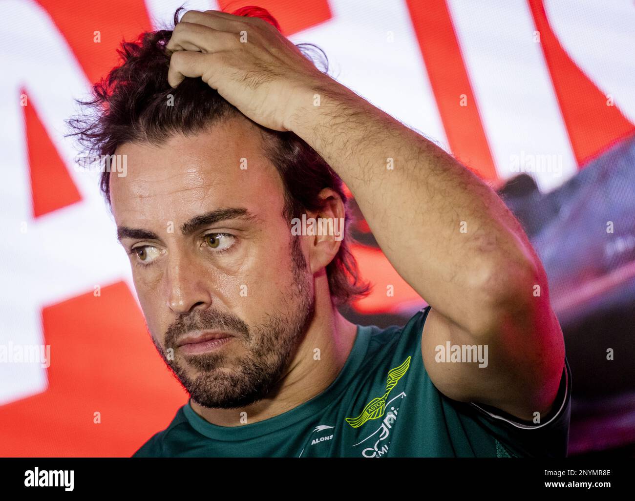 BAHRAIN - Fernando Alonso (Aston Martin) during the press conference at ...