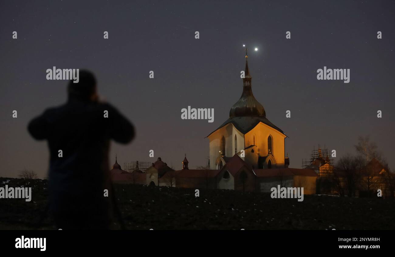 Venus and Jupiter spectacular conjunction above the Church of St. John ...