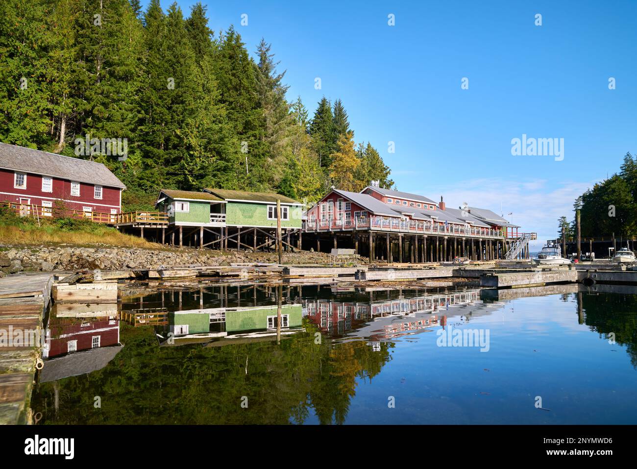 Telegraph Cove Historic Building Reflections. The Telegraph Cove marina ...