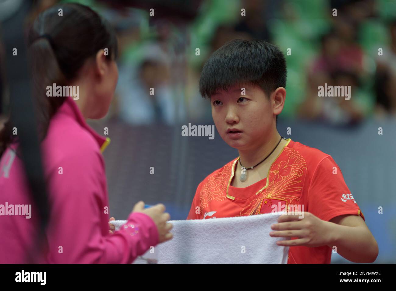 Sun Yingsha of China is pictured in the second round of Women's Singles ...