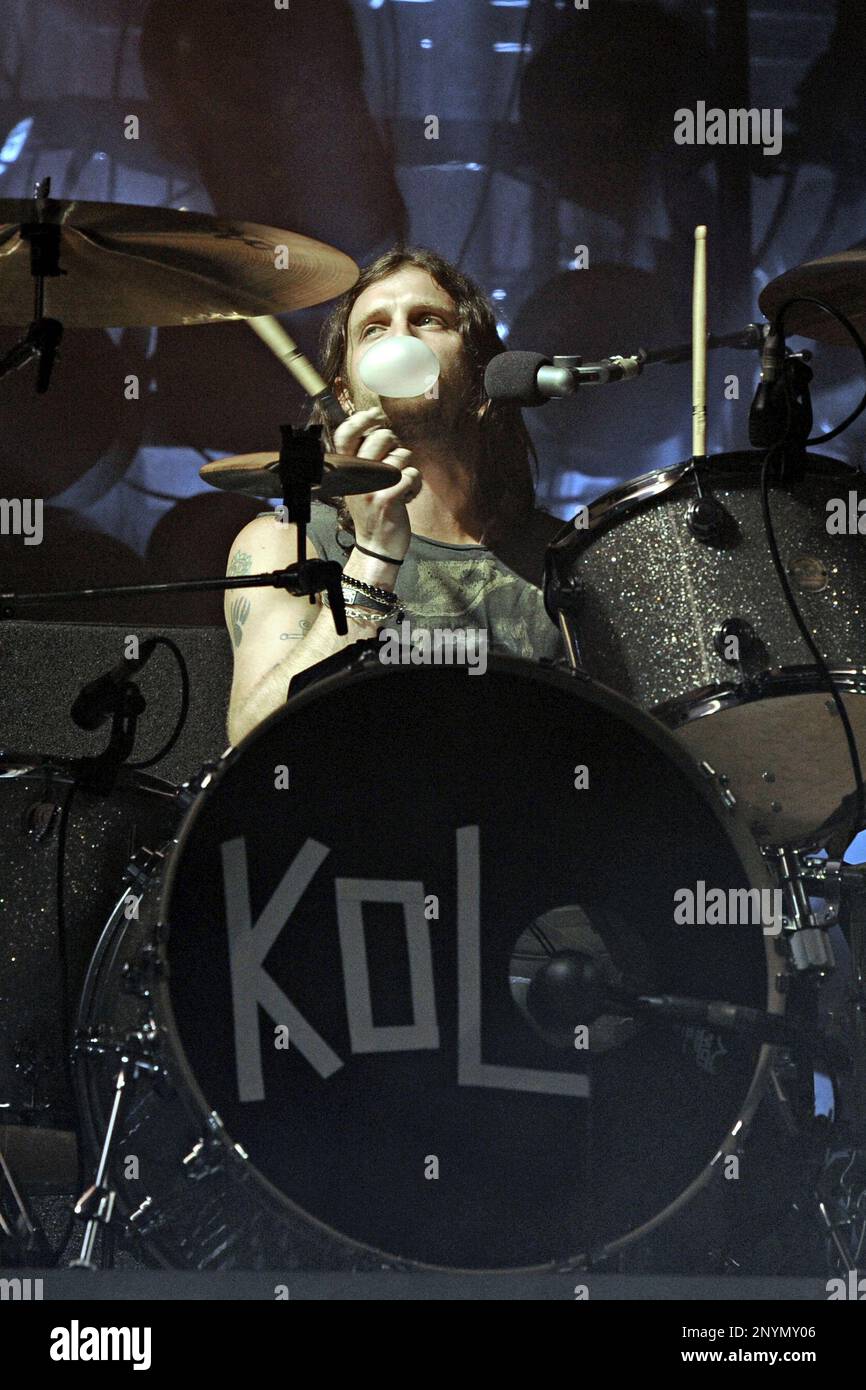 Nathan Followill of Kings of Leon performs at the Blossom Music Center ...