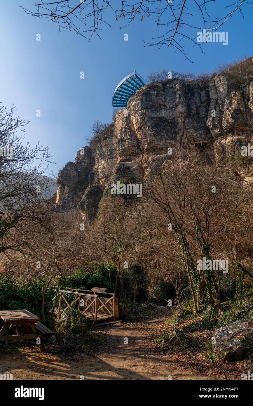 Tokatli canyon with far view of Crystal Glass Terrace (Kristal Cam ...