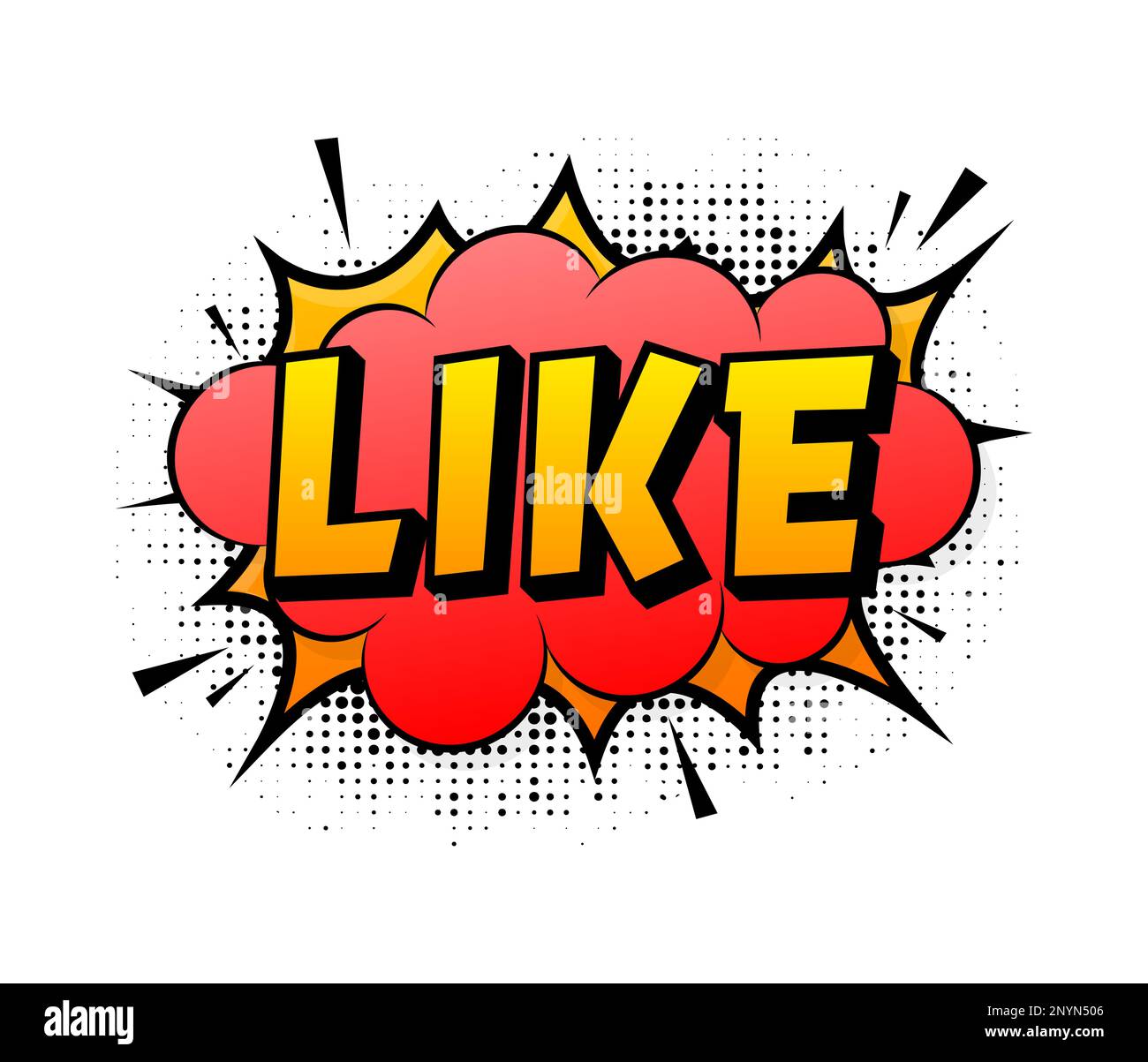 Speech bubble for comic text Like. Cartoon comic sign. Effects ...