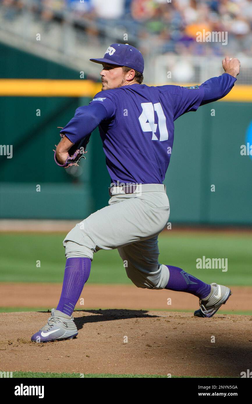 June 18, 2017 - Omaha, NE U.S. - TCU starting pitcher Jared Janczak #41 ...