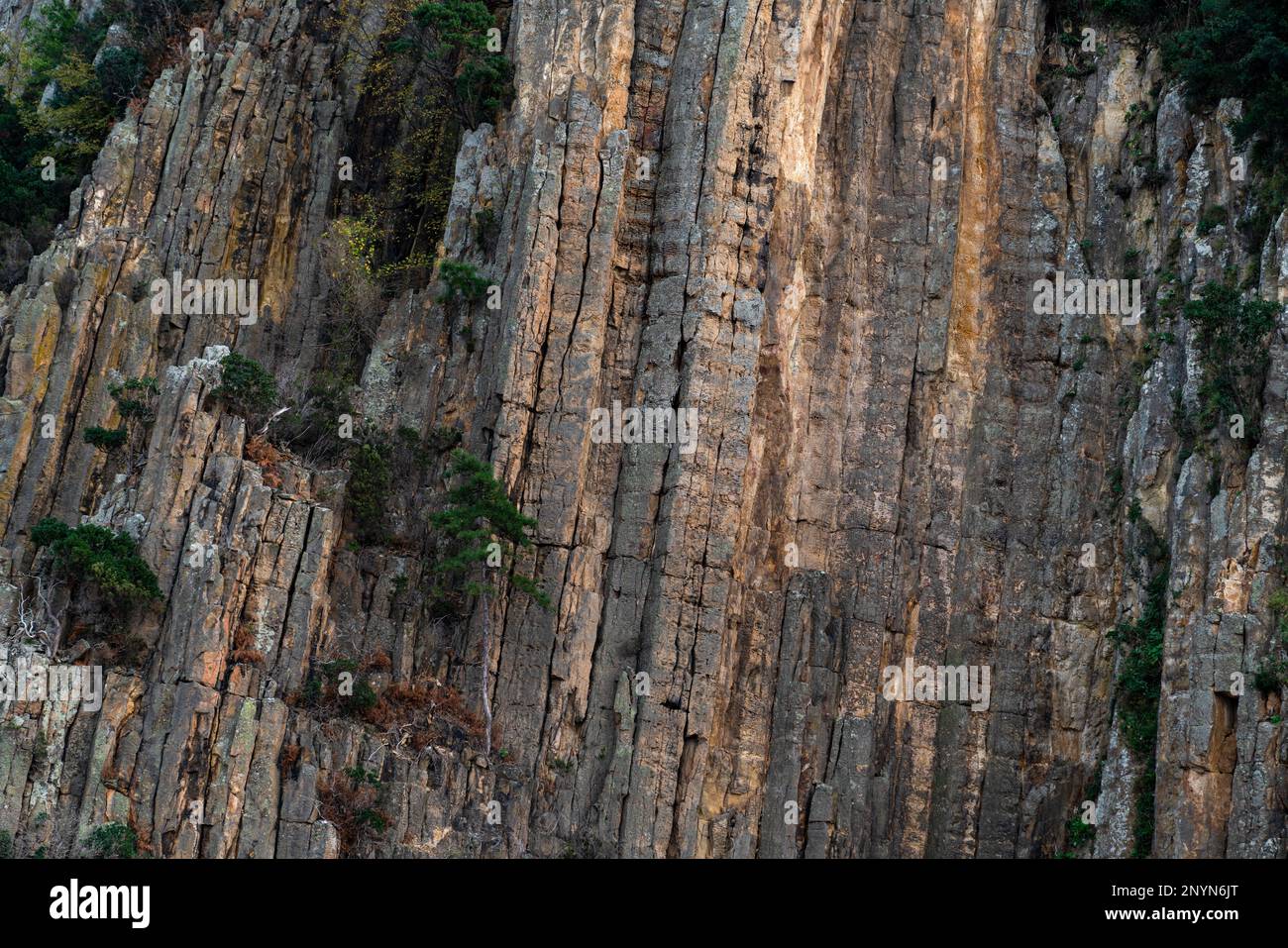 Details of lava, basalt columns. Güzelcehisar is famous for its lava ...