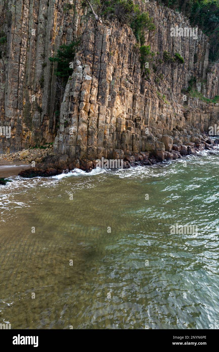 View of lava, basalt columns with blacksea. Güzelcehisar is famous for ...