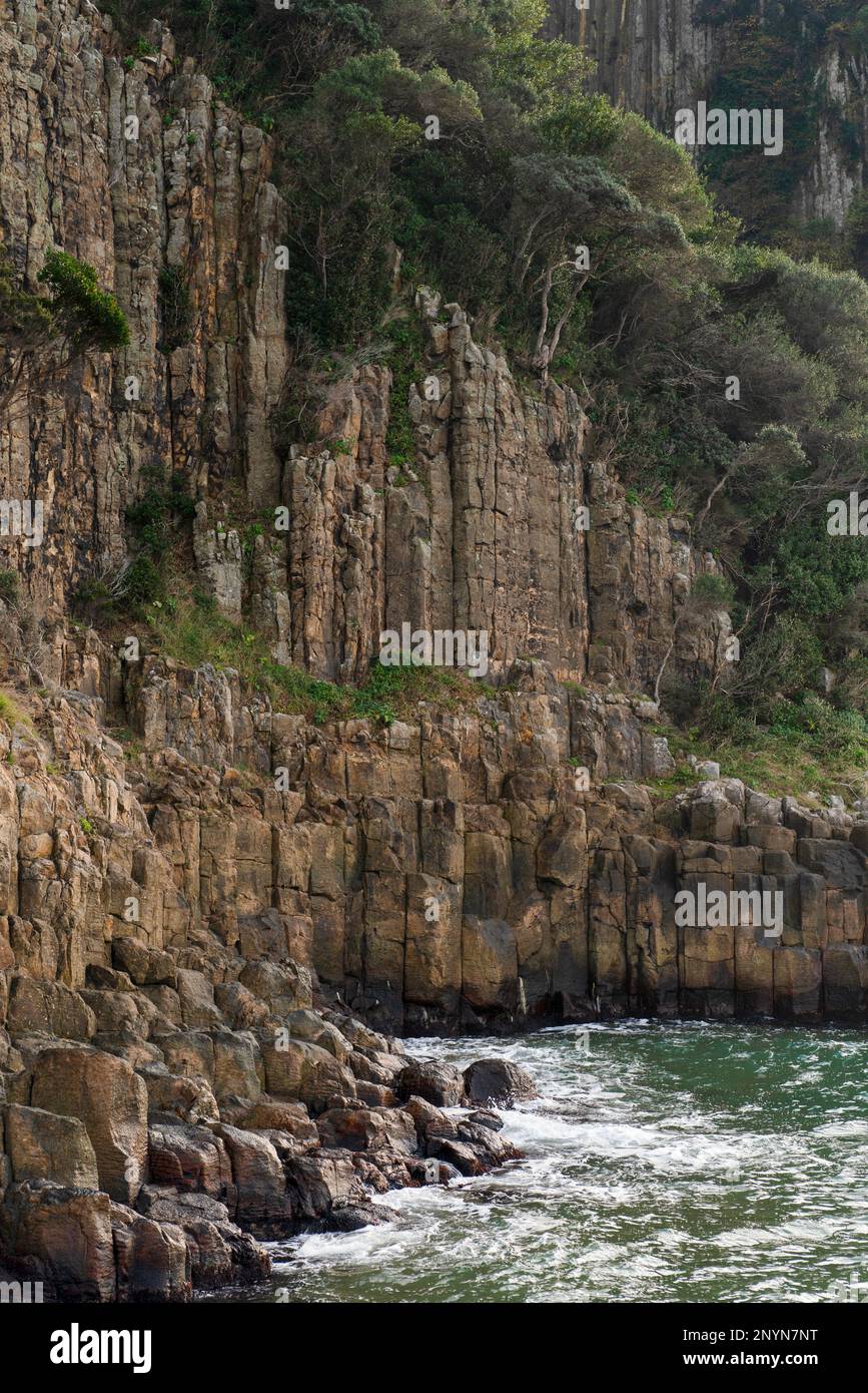 View of lava, basalt columns with blacksea. Güzelcehisar is famous for ...