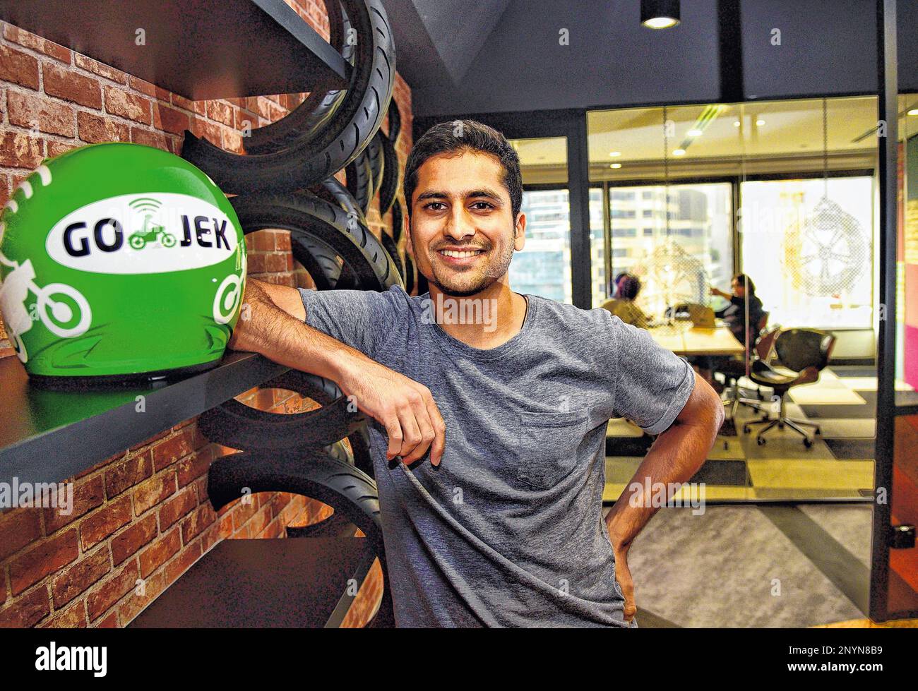 Mr Misrab Musa Faizullah Khan , Vice-President of Data Science Go-Jek Singapore at the office ...