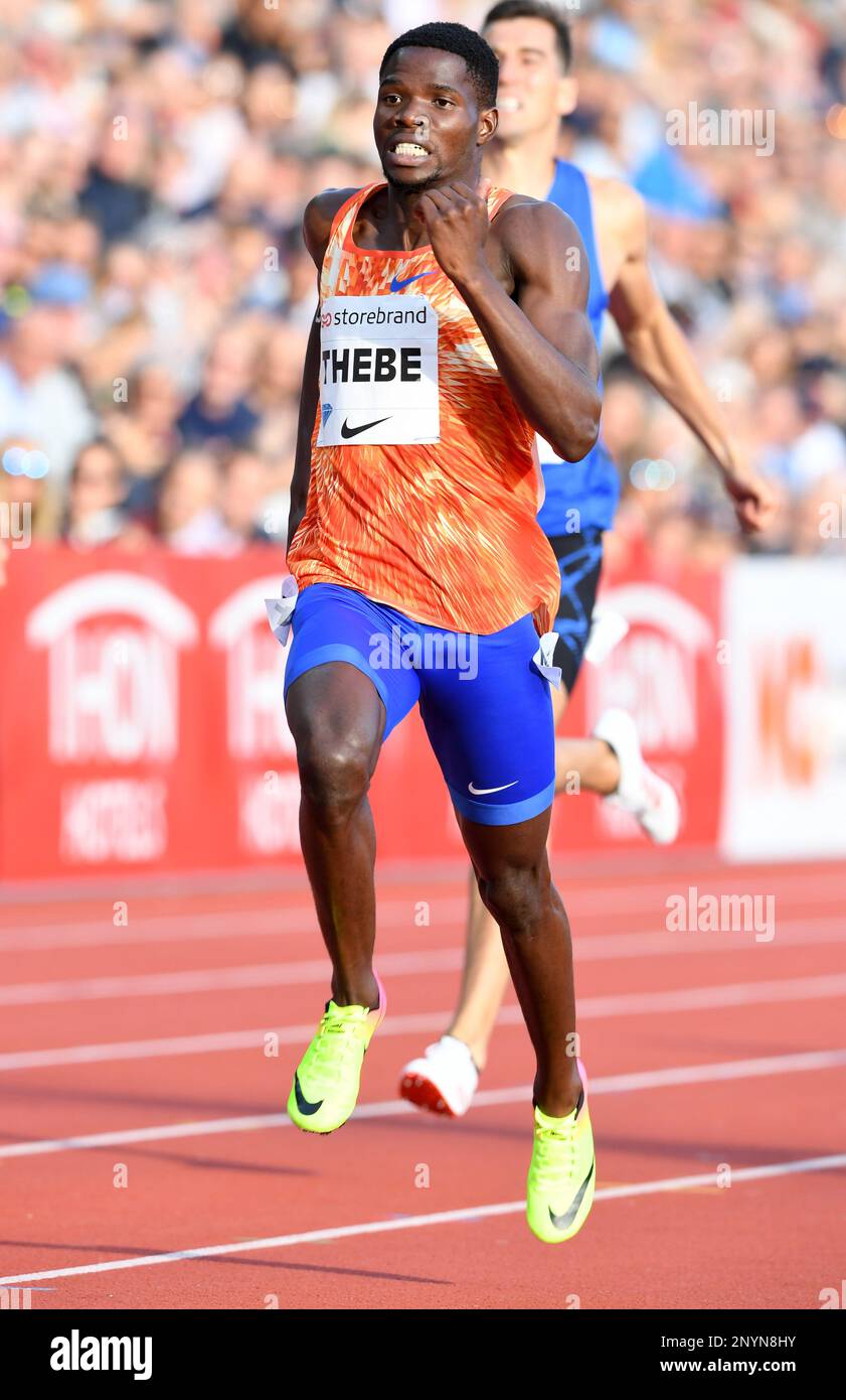 Baboloki Thebe (BOT) wins the 400m in 44.95 during the Bislett Games 2017 at Bislett Stadium on ...