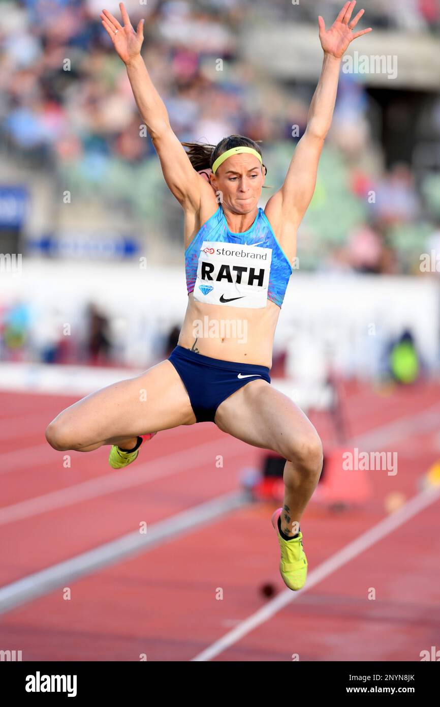 Claudia Salman-Rath (GER) places third in the women's long jump at (Ger ...