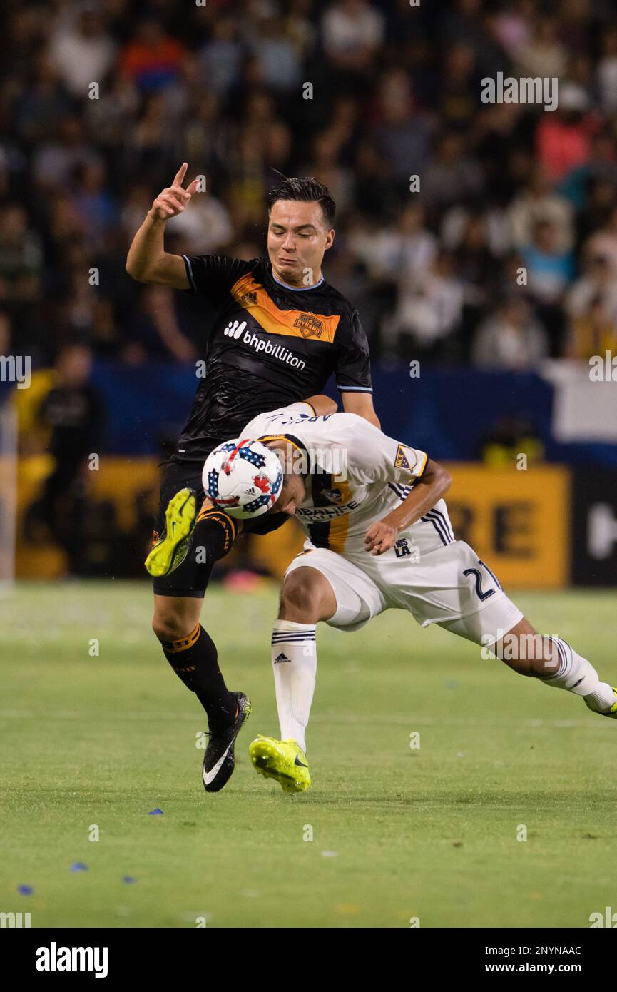 CARSON, CA - JUNE 17: Los Angeles Galaxy defender Hugo Arellano (21 ...