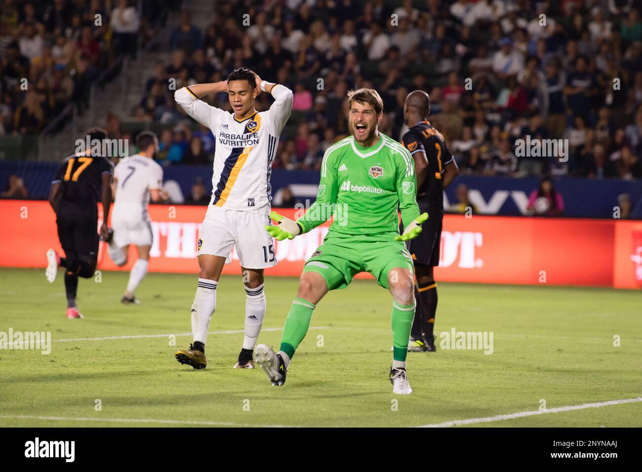 CARSON, CA - JUNE 17: Houston Dynamo goalkeeper Tyler Deric (1) reacts ...