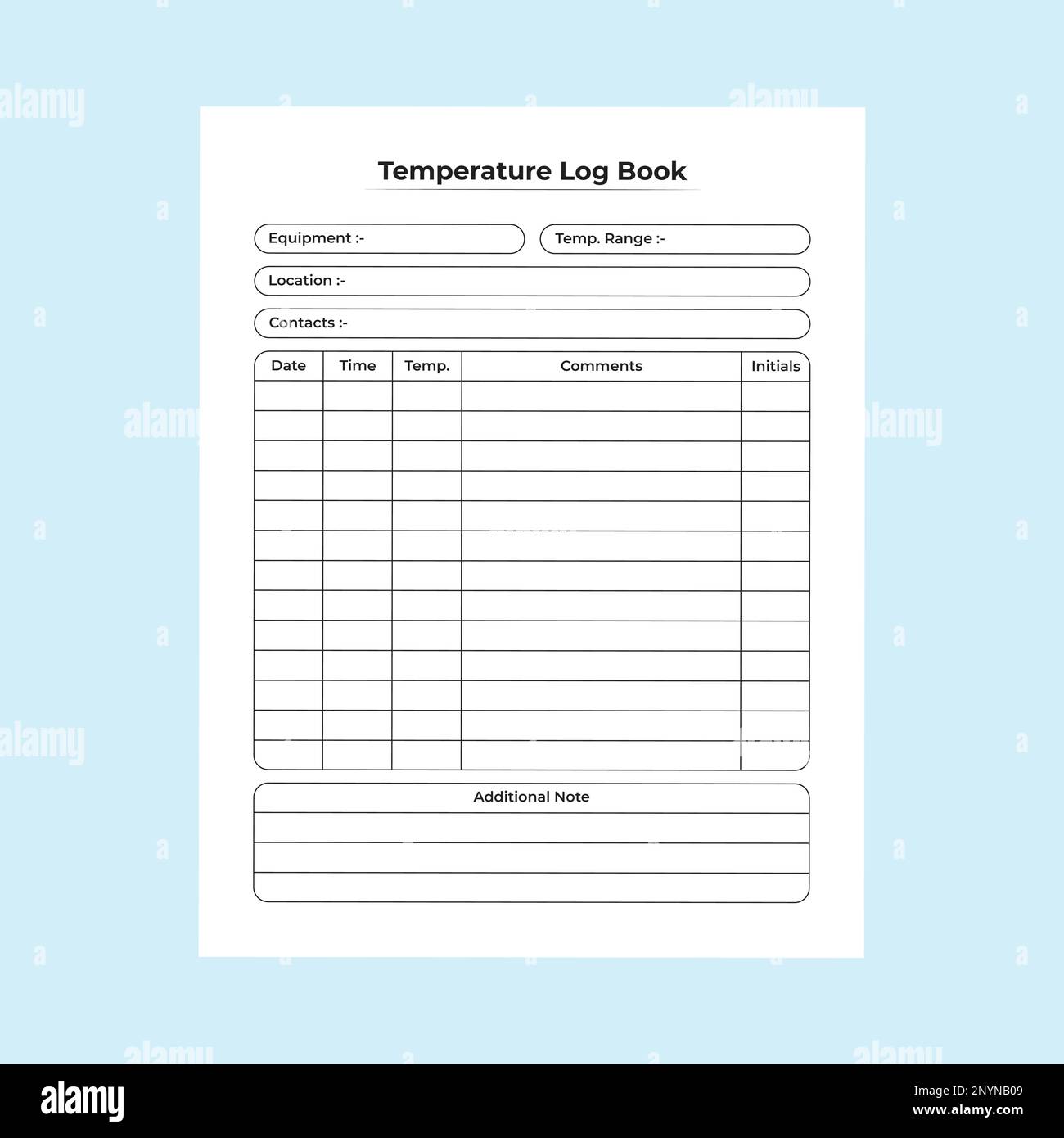 Temperature notebook KDP interior. Fever temperature tracker and ...