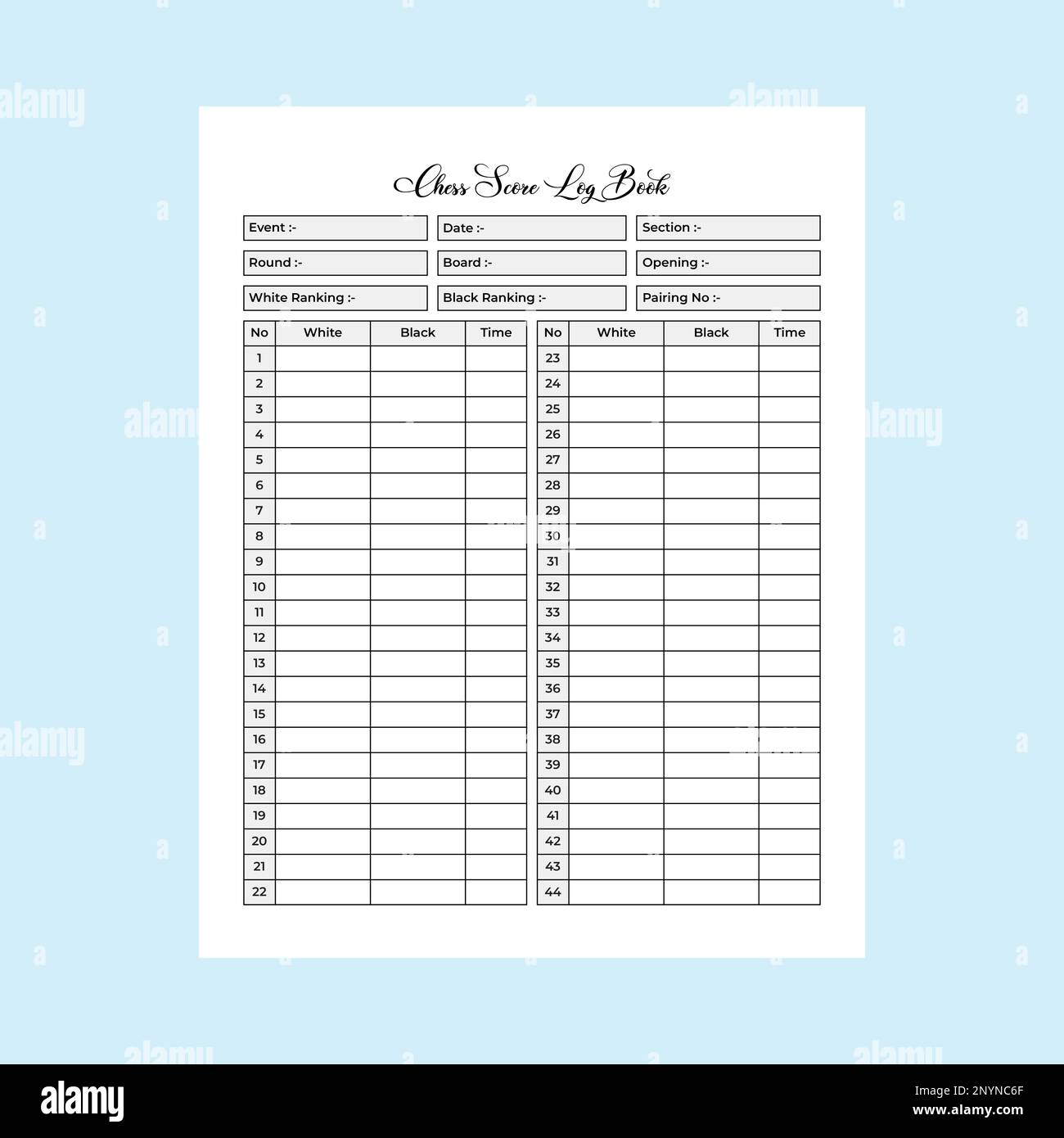 Chess log book hi-res stock photography and images - Alamy