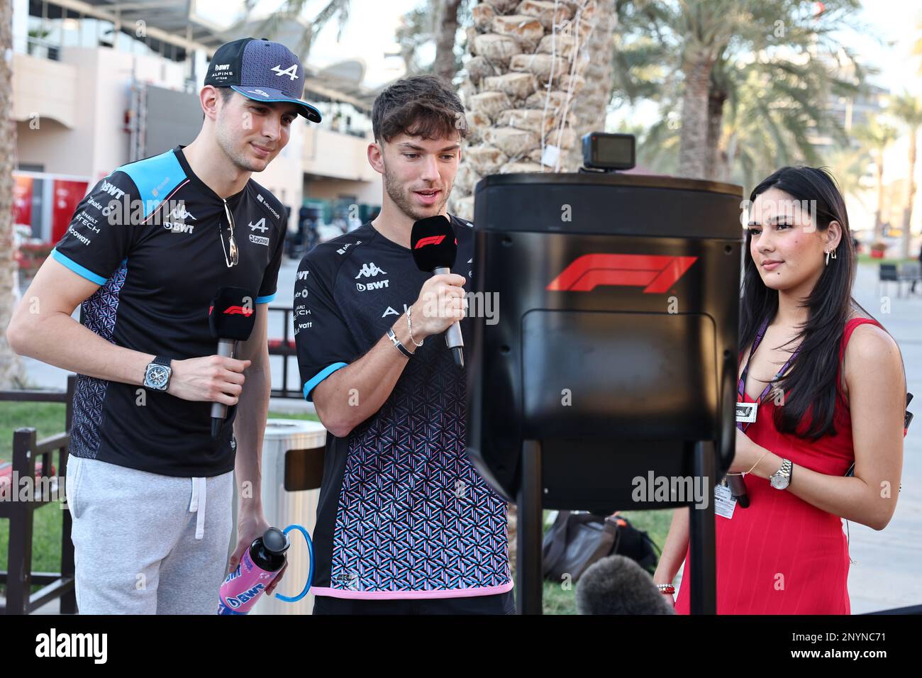 Sakhir, Bahrain. 02nd Mar, 2023. (L to R): Esteban Ocon (FRA) Alpine F1 ...