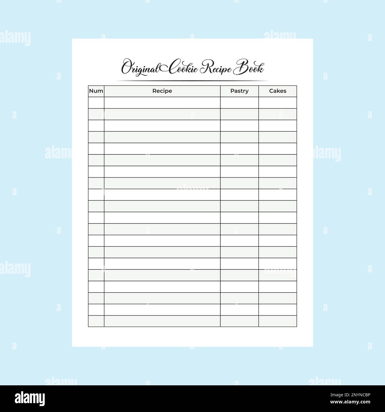 Original cookie recipe log book KDP interior. Cookie or cake-making ...