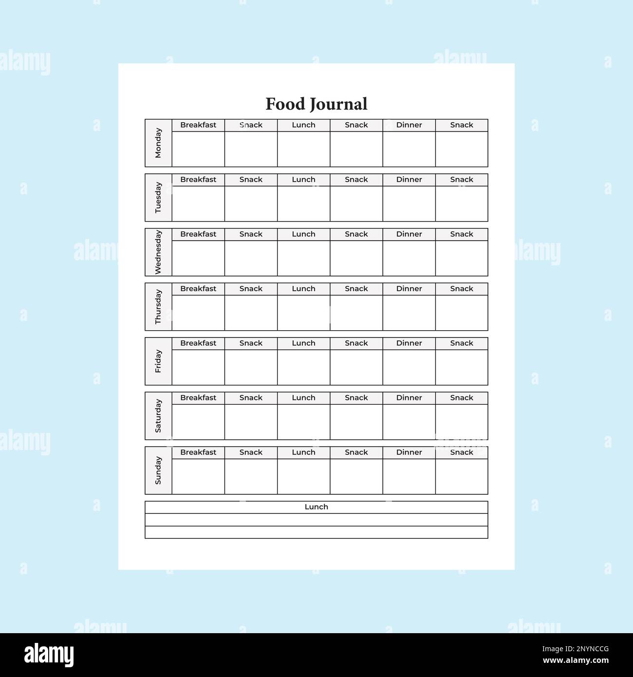 Weekly Food planner KDP interior. Food habit tracker and weekly food ...