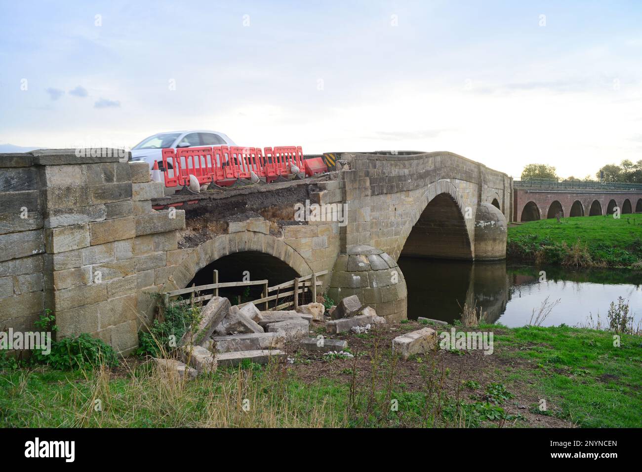 repairwork to damaged grade two listed bubwith bridge crossing the ...