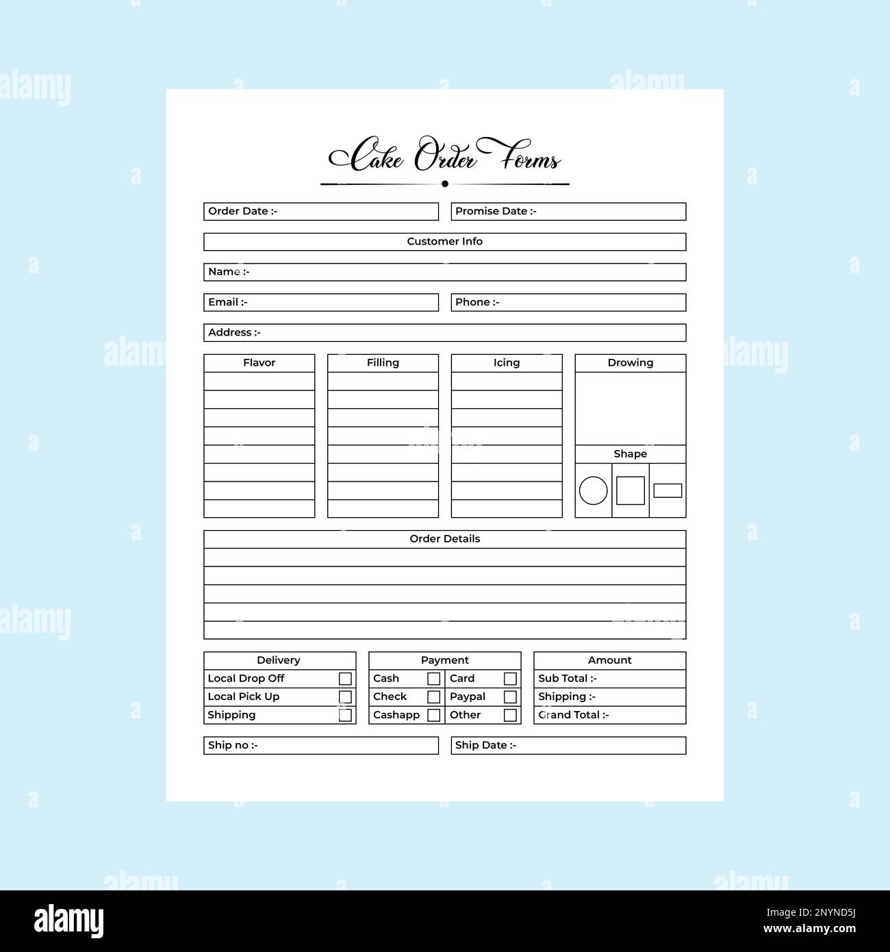 Cake order log book KDP interior. Cake business order tracker and ...