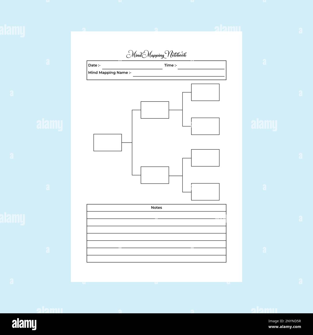 Mind mapping notebook KDP interior. Daily mind information checker and ...
