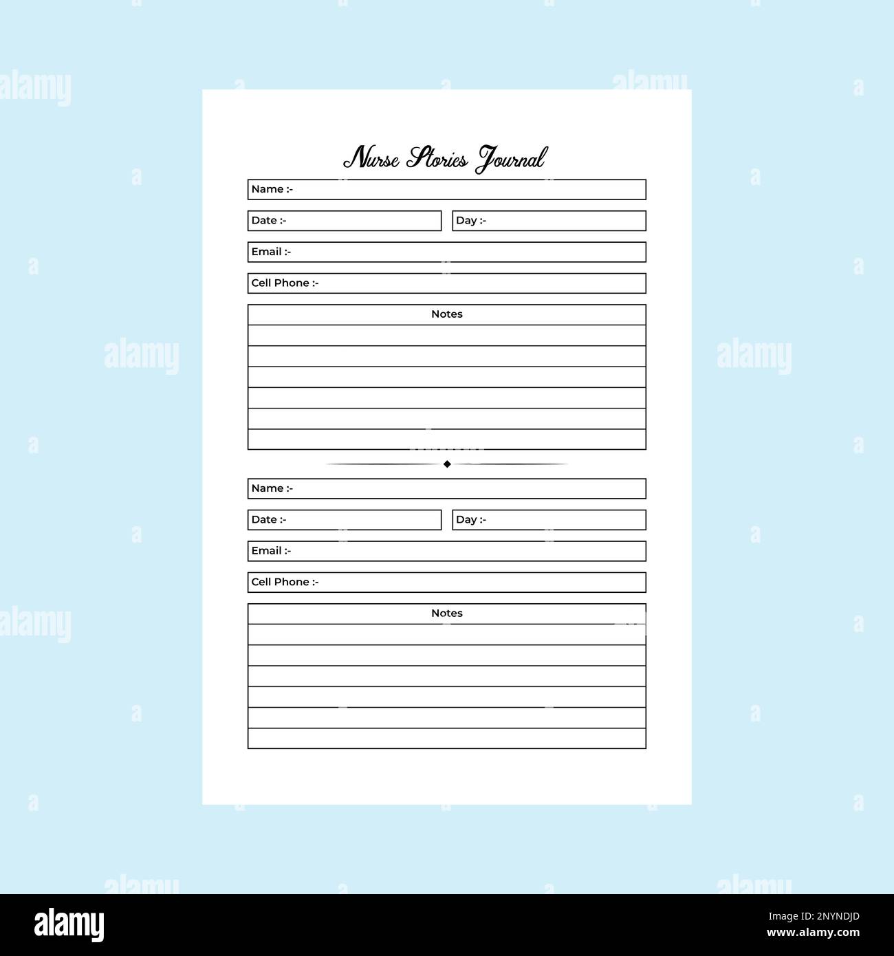 Nurse daily stories KDP interior logbook. Nurse medical information and ...