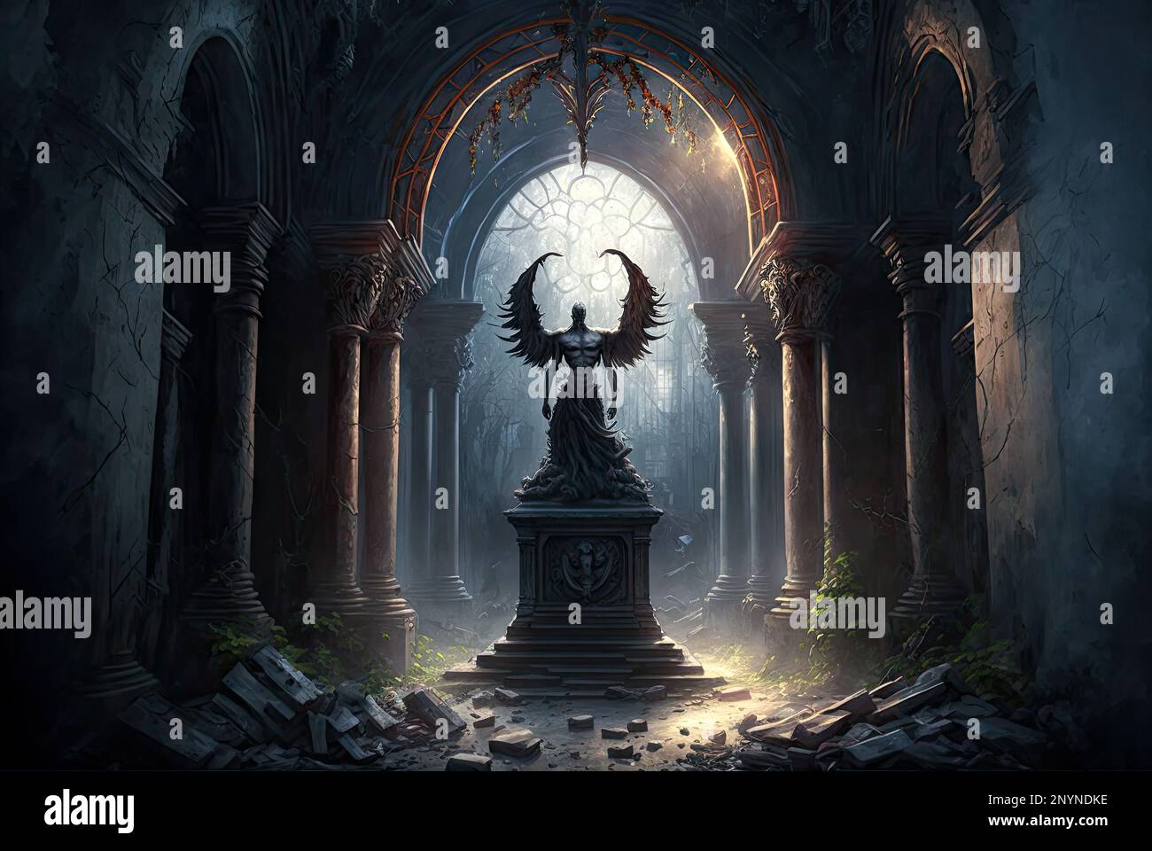 Winged angel statue hi-res stock photography and images - Alamy