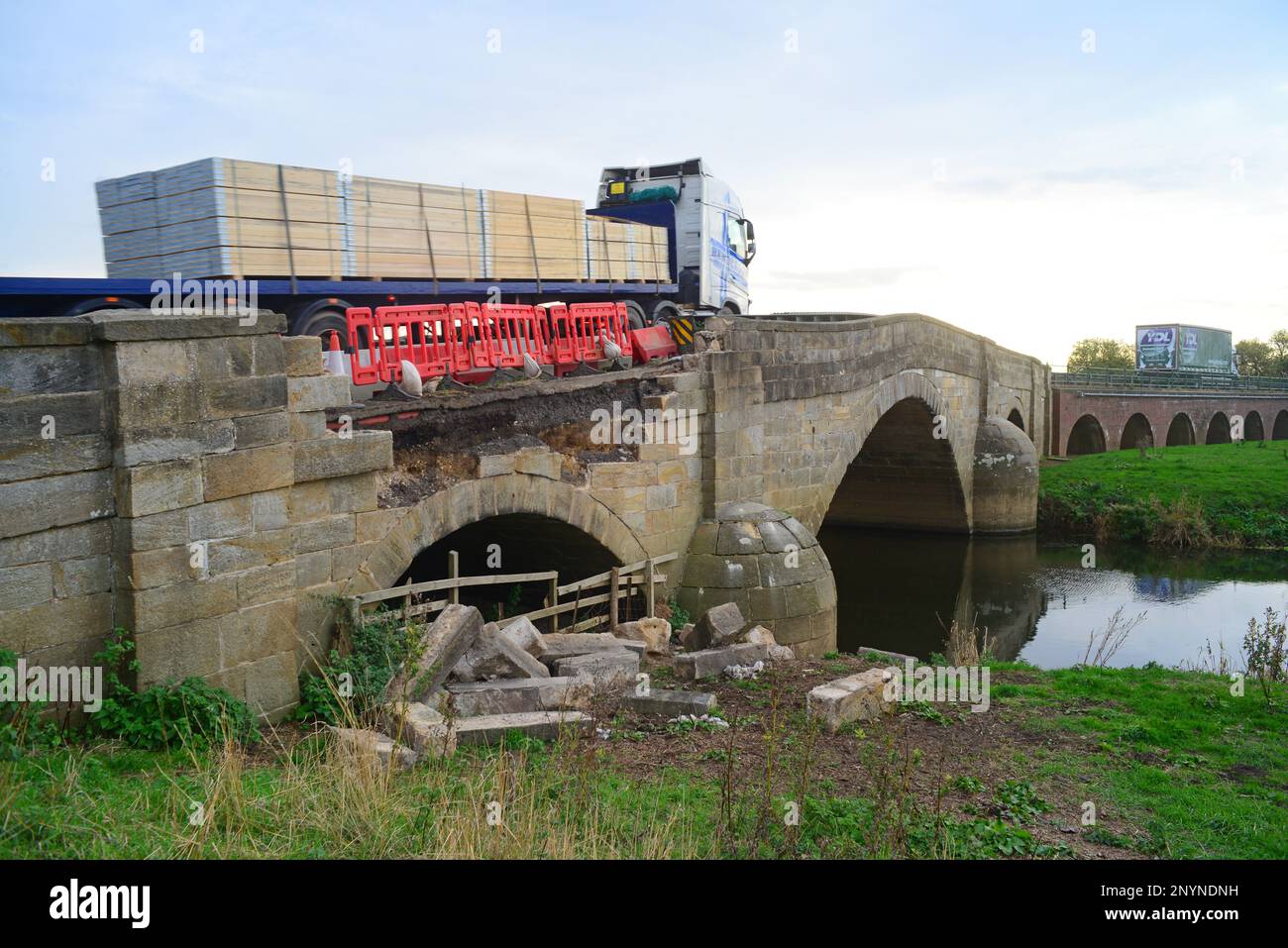 repairwork to damaged grade two listed bubwith bridge crossing the ...