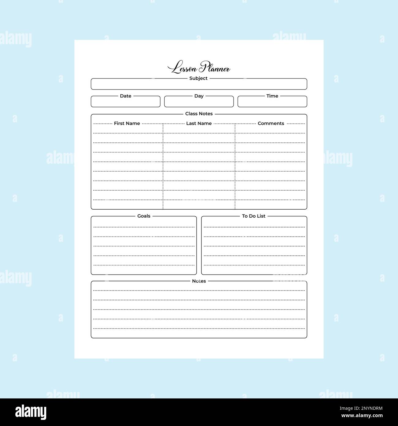 Daily lesson planner for students KDP interior. Student's daily ...