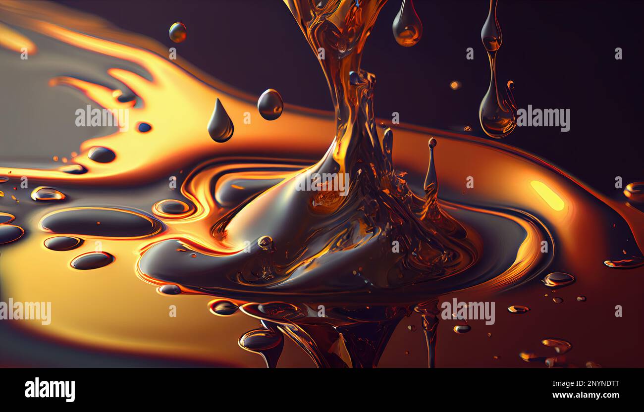 Car motor oil background, pouring liquid fuel bubble Stock Photo - Alamy