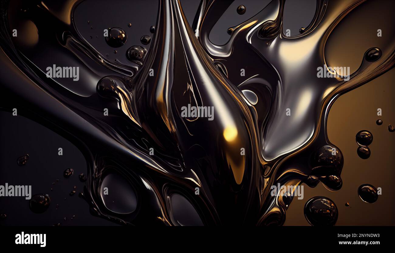 liquid black oil close up background, industrial texture Stock Photo ...