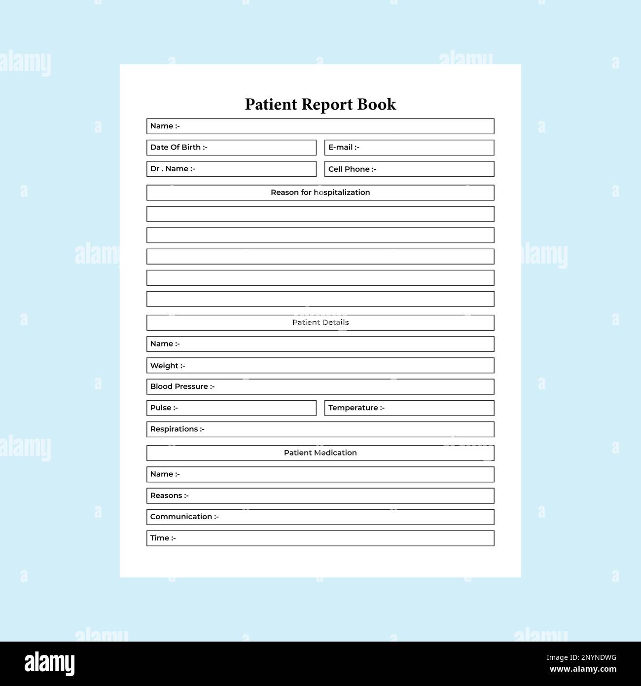Nurse daily patient report tracker KDP interior. Patient hospital ...