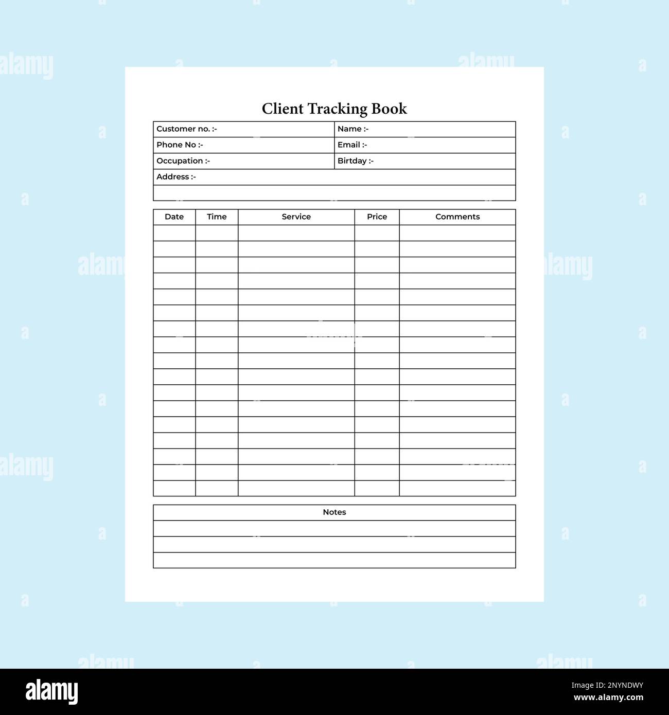 KDP interior client tracking journal. Business client information and ...