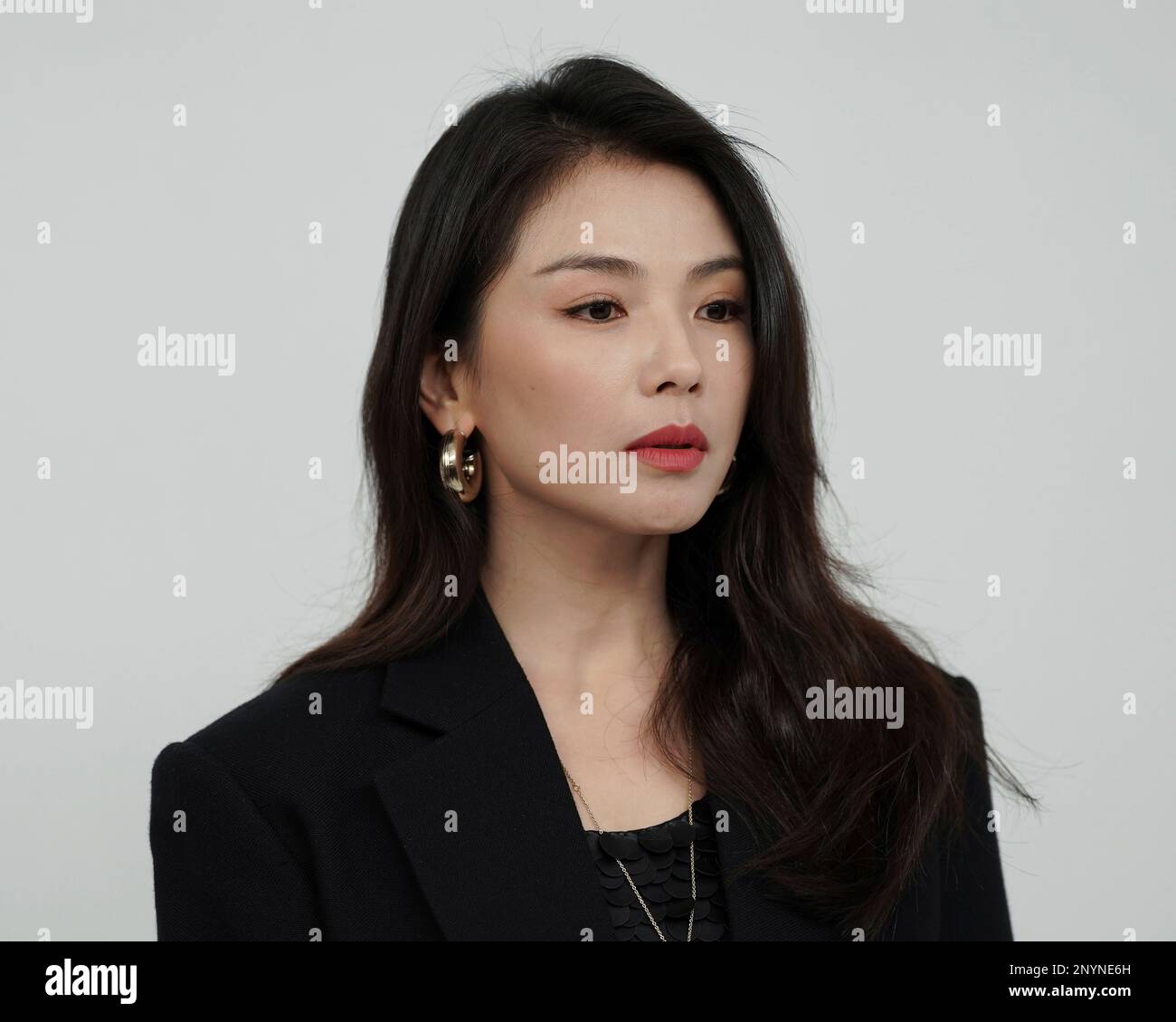Liu Tao poses for photographers upon arrival at the Chloe Fall/Winter ...