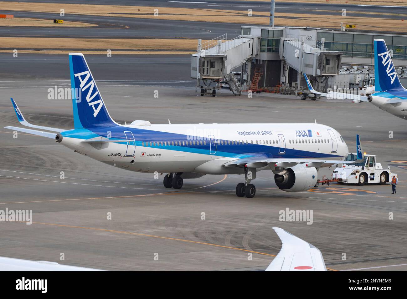 March 2, 2023, Tokyo, Japan: An ANA Airbus A321neo (JA146A) at Tokyo ...