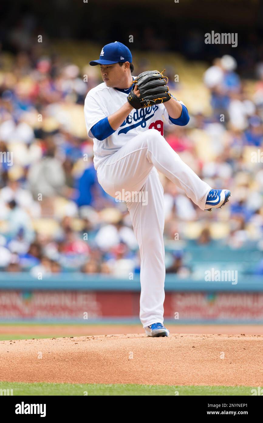 LOS ANGELES, CA - JUNE 11: Los Angeles Dodgers starting pitcher Hyun ...