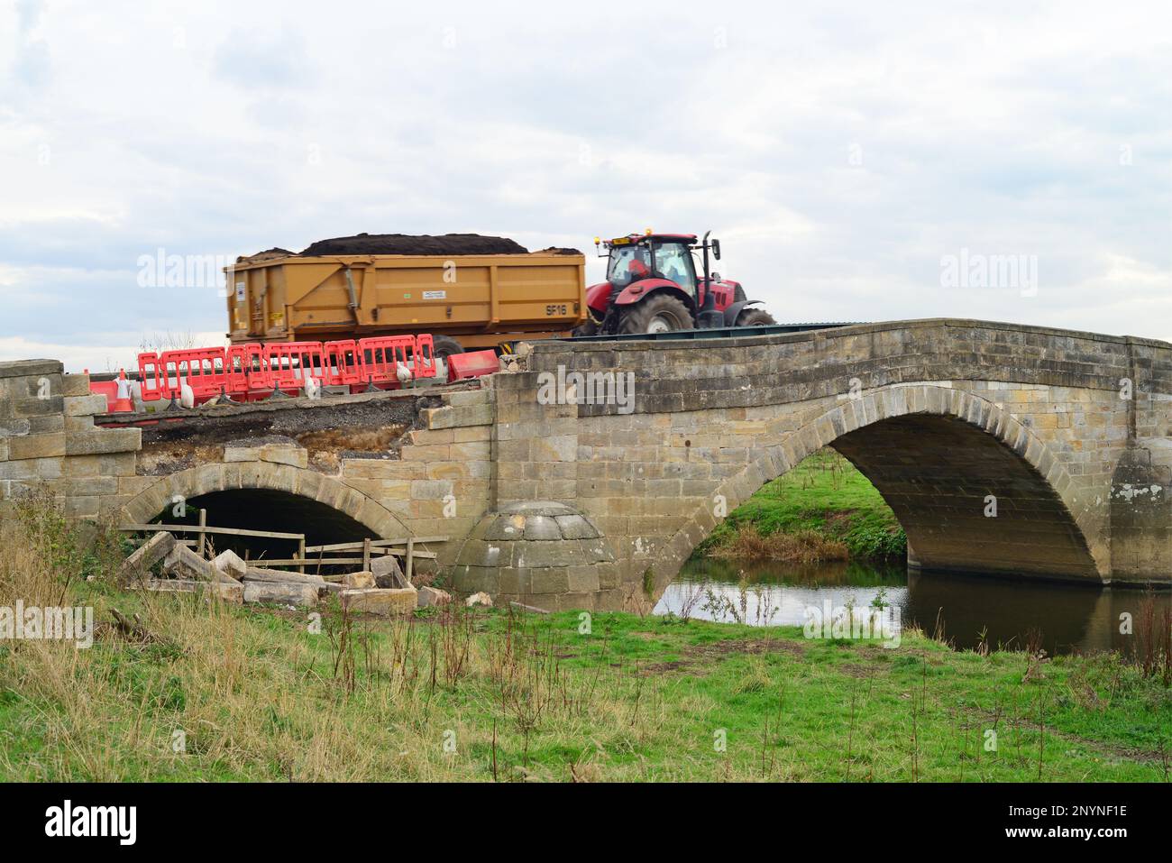 repairwork to damaged grade two listed bubwith bridge crossing the ...