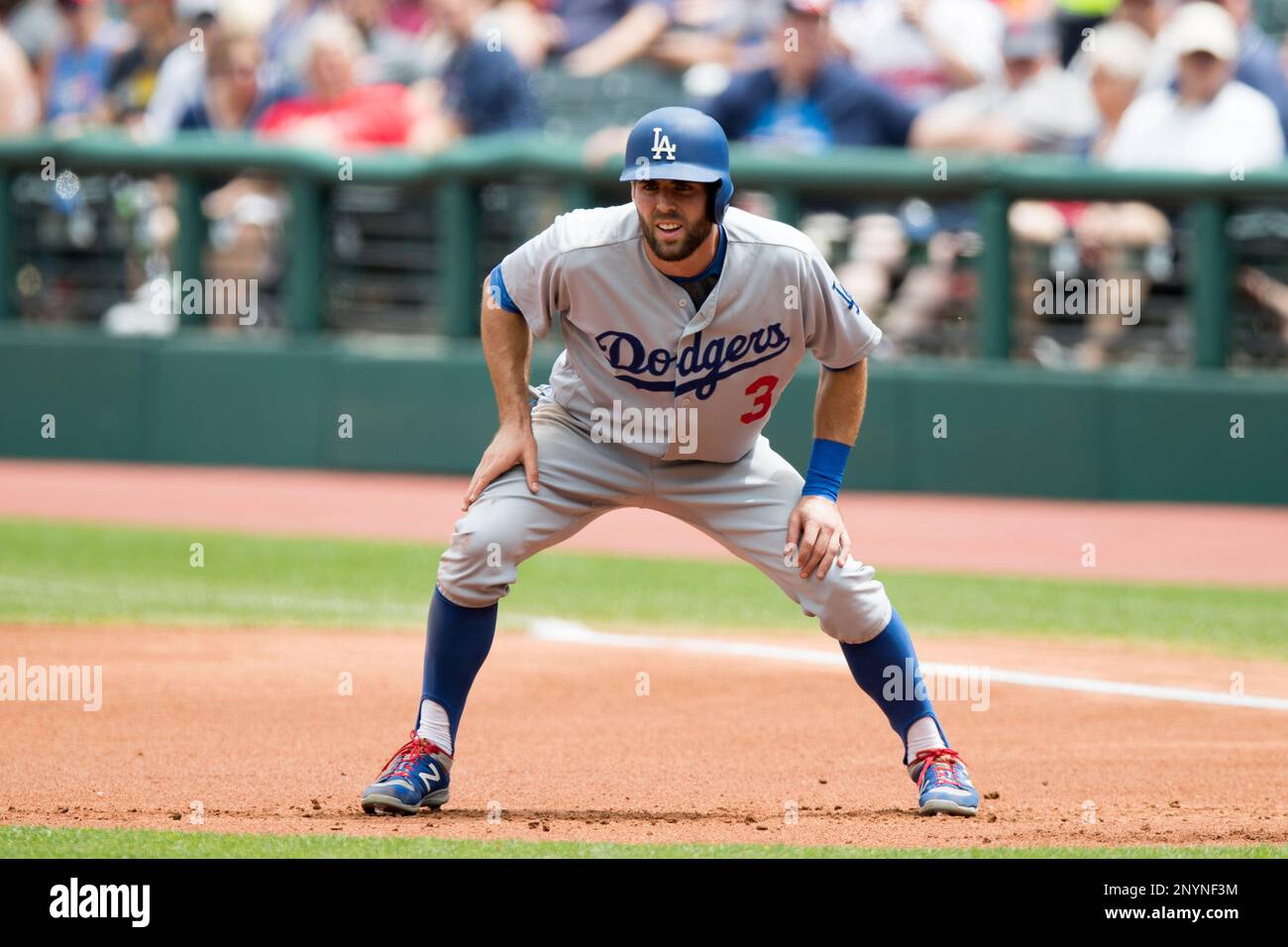 CLEVELAND, OH - JUNE 15: Los Angeles Dodgers outfielder Chris Taylor (3 ...
