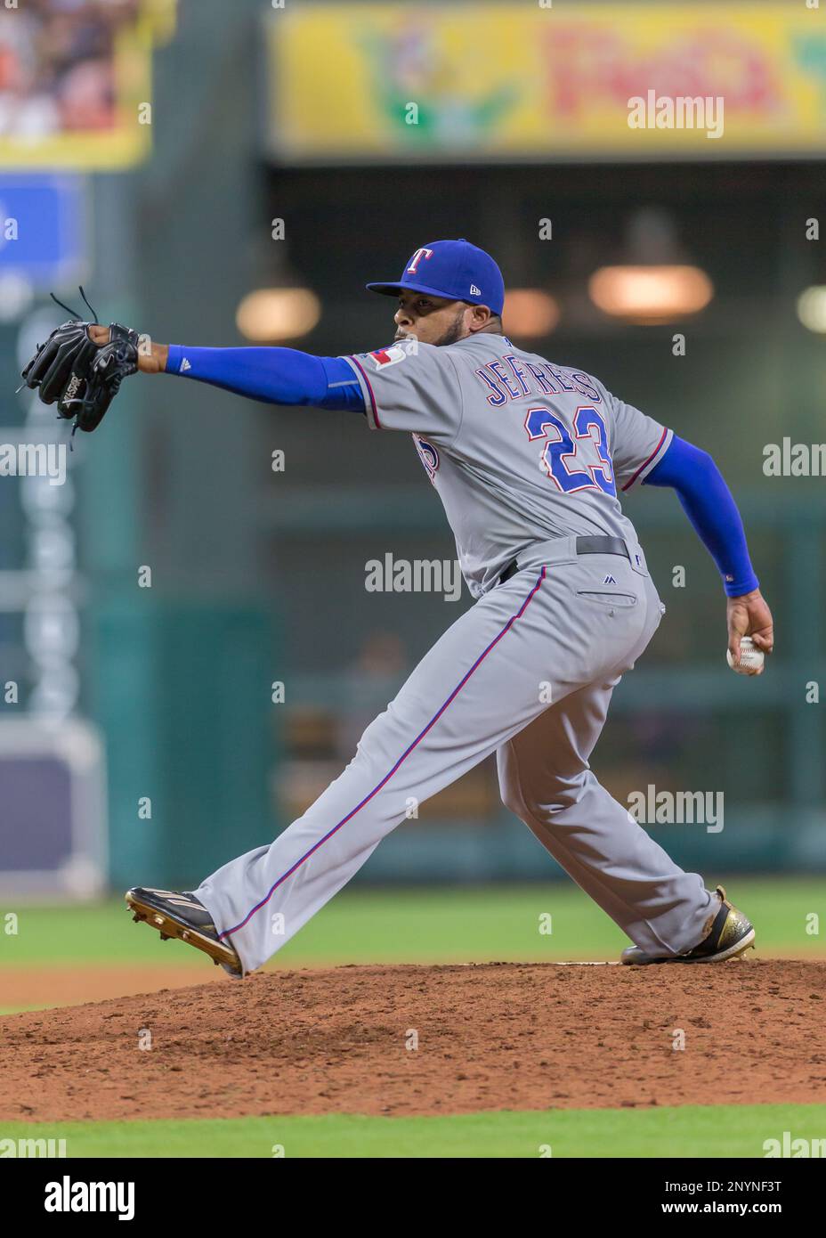 HOUSTON, TX - JUNE 14: Texas Rangers relief pitcher Jeremy Jeffress (23 ...