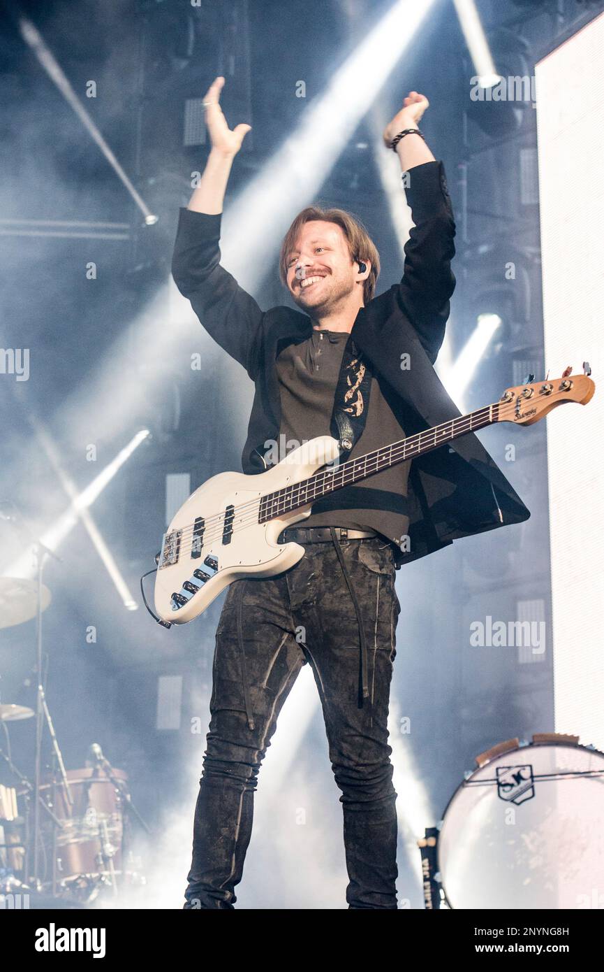 Ben McKee of Imagine Dragons performs during the BottleRock Napa Valley ...