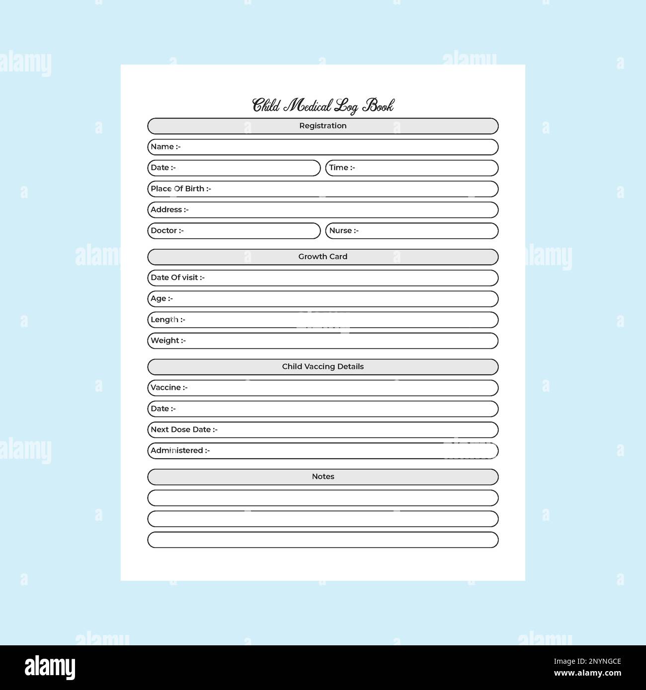 Child register journal hi-res stock photography and images - Alamy