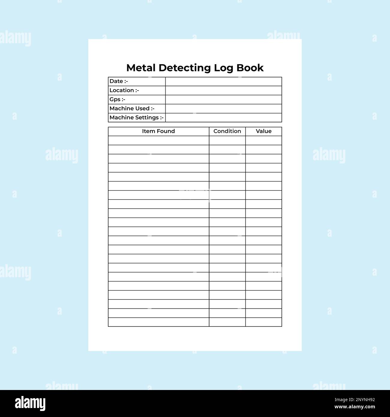 Metal detecting KDP interior notebook. Antique item digging information ...