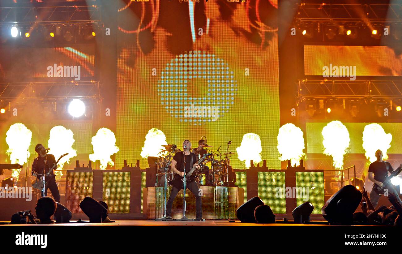 Nickelback performs at the Nationwide Arena on Oct. 1, 2010, in ...