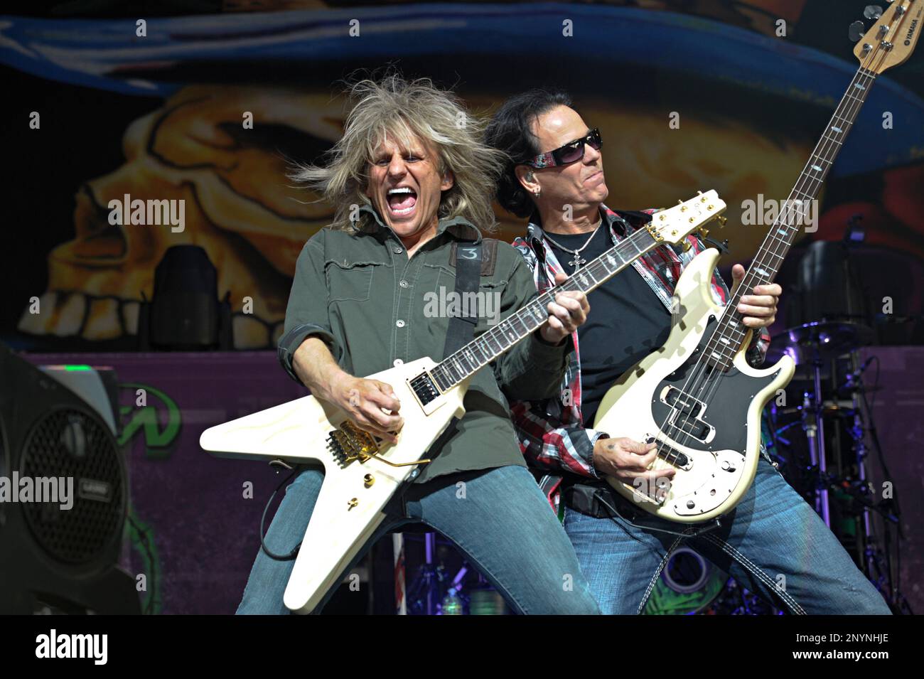 C.C. DeVille and Bobby Dall of Poison perform at Riverbend Music Center ...
