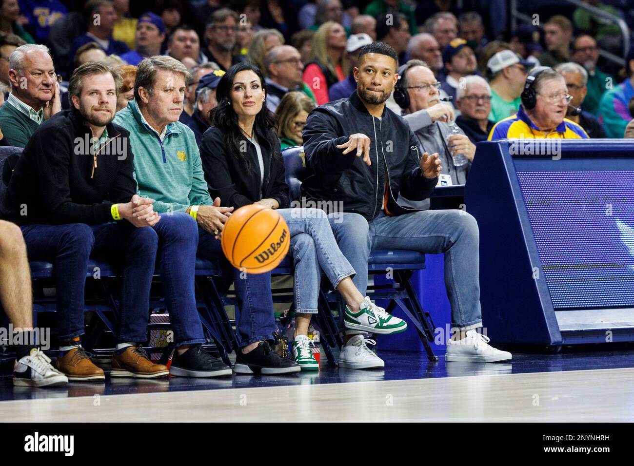 March 01, 2023: Notre Dame football head coach Marcus Freeman passes ...