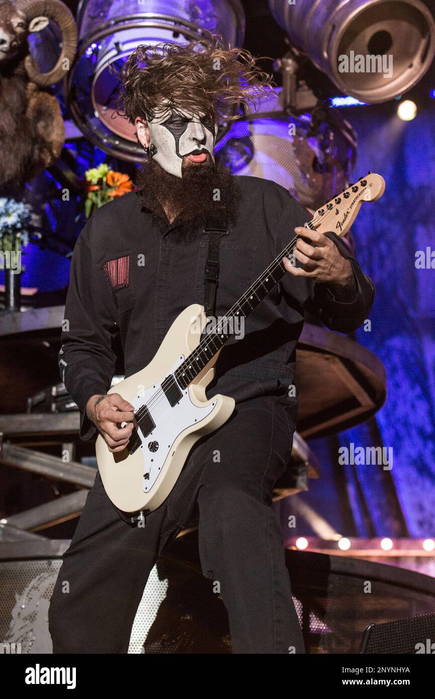 Jim Root of Slipknot performs at Champions Square on April 30, 2015, in ...
